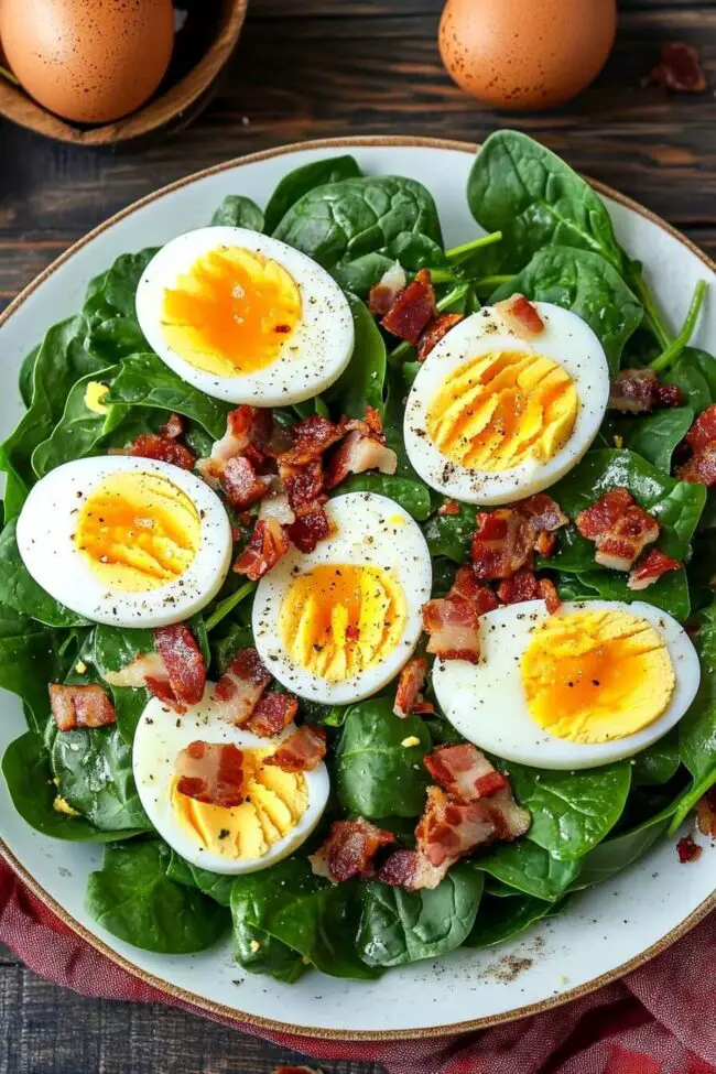 Irresistible Spinach Salad With Warm Bacon Dressing Recipe - The Dream Cafe